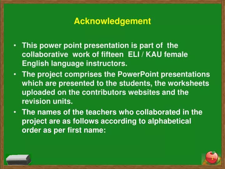 PPT - Acknowledgement PowerPoint Presentation, free download - ID:4016380
