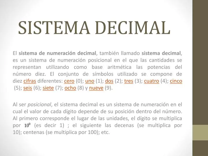 PPT - SISTEMA DECIMAL PowerPoint Presentation, free download - ID:4016701