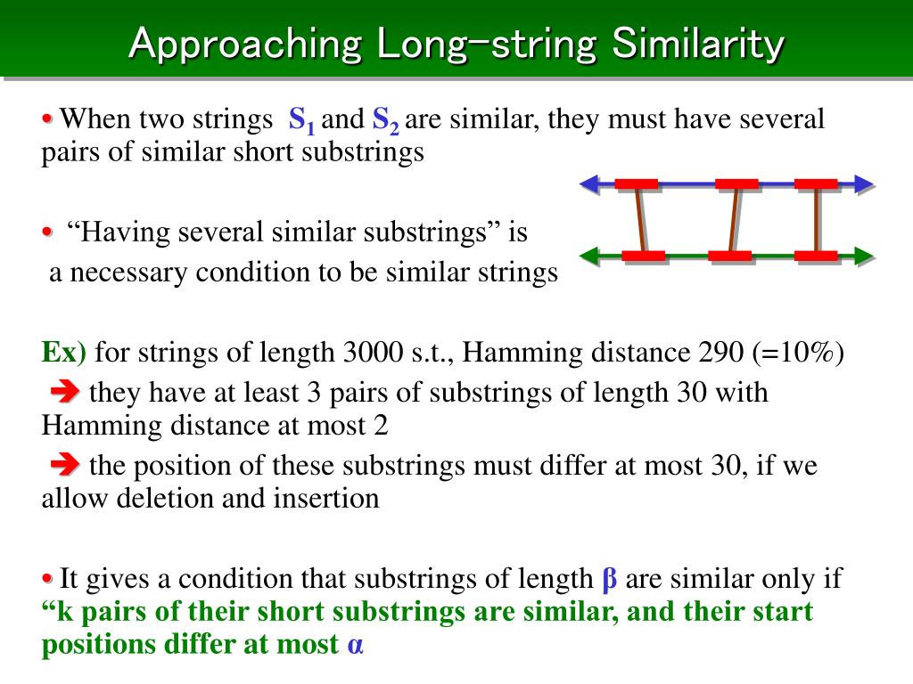 Ppt An Efficient Algorithm For Finding Similar Short Substrings From Large Scale String Data