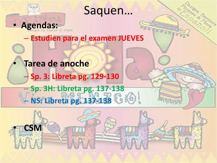 PPT - Saquen … PowerPoint Presentation, free download - ID:4017422