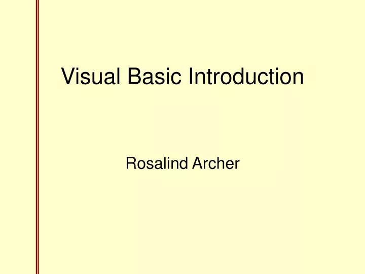 Ppt Visual Basic Introduction Powerpoint Presentation Free Download 5493