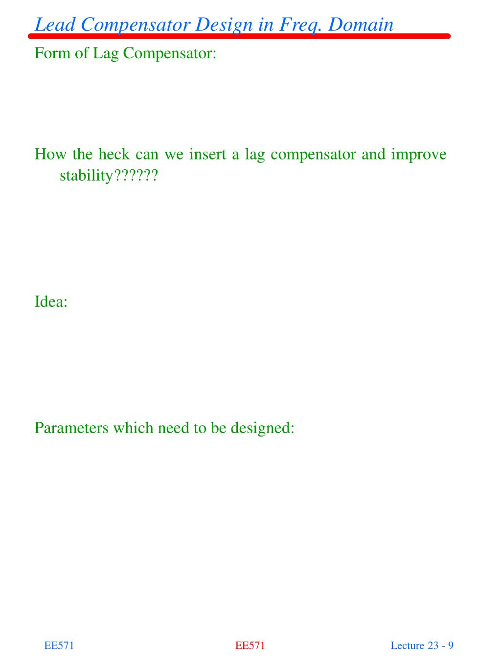 PPT - Lecture 23 – Freq. Domain Compensator Design PowerPoint ...