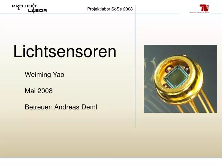 PPT - Lichtsensoren PowerPoint Presentation, free download - ID:4018571