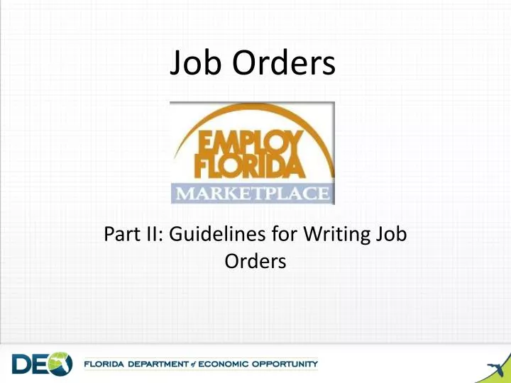 PPT - Job Orders PowerPoint Presentation, free download - ID:4018666