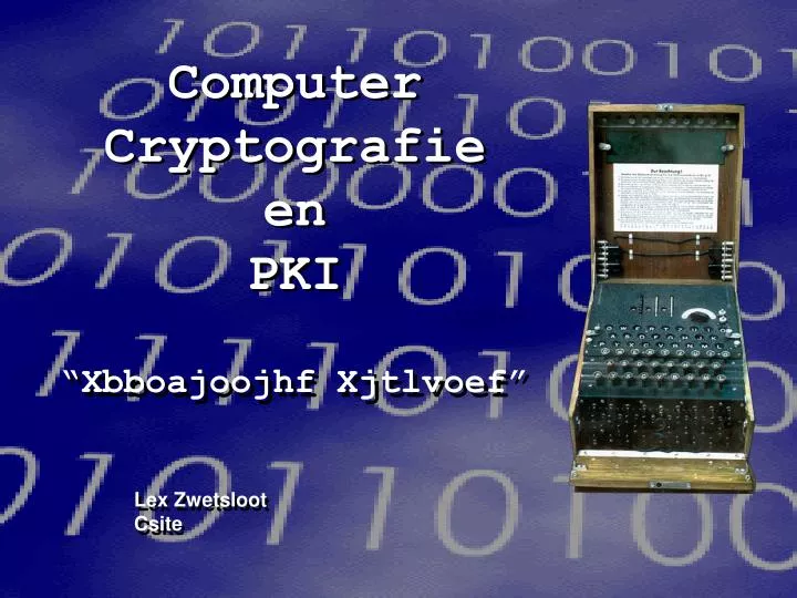 PPT - Computer Cryptografie en PKI PowerPoint Presentation, free ...