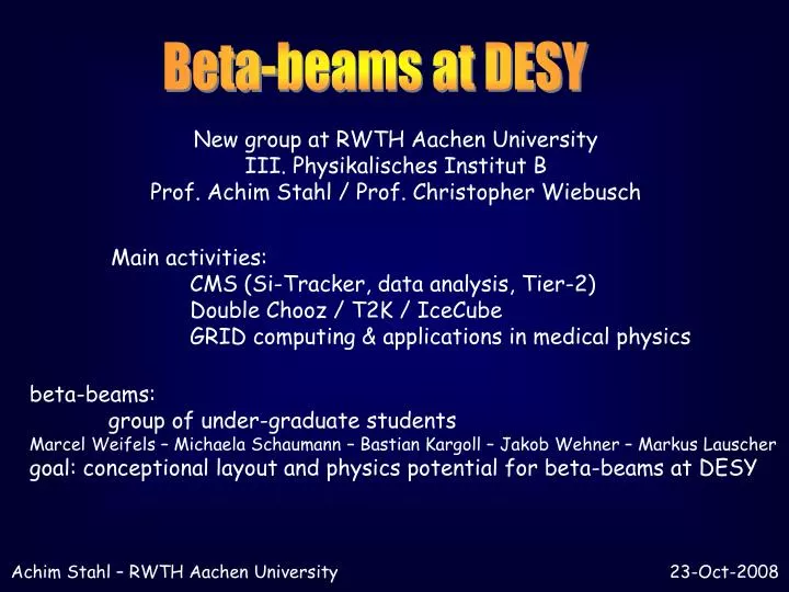 PPT - Beta-beams at DESY PowerPoint Presentation, free download - ID ...