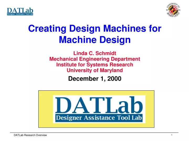 PPT - Creating Design Machines for Machine Design PowerPoint ...