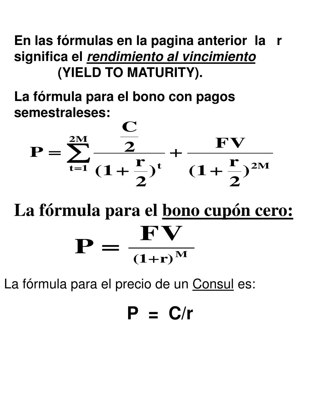 PPT - BONOS DEFINICION: UN BONO ES UNA PROMESA DE PAGAR MONTOS ...