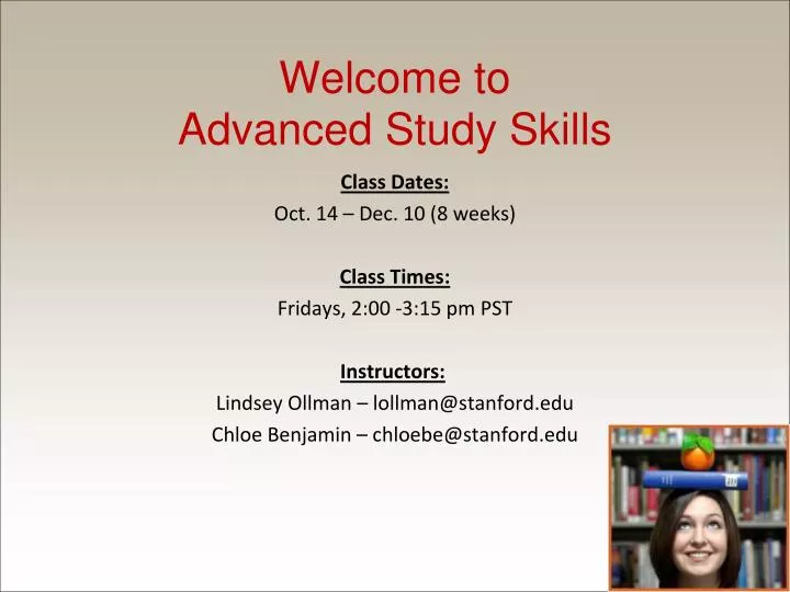 PPT - Welcome to Advanced Study Skills PowerPoint Presentation, free ...