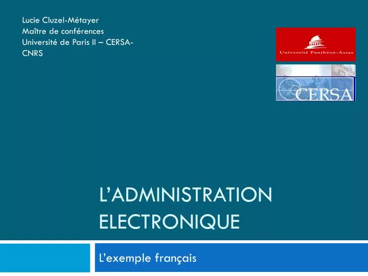 PPT - L’ADMINISTRATION ELECTRONIQUE PowerPoint Presentation, free download - ID:4022330