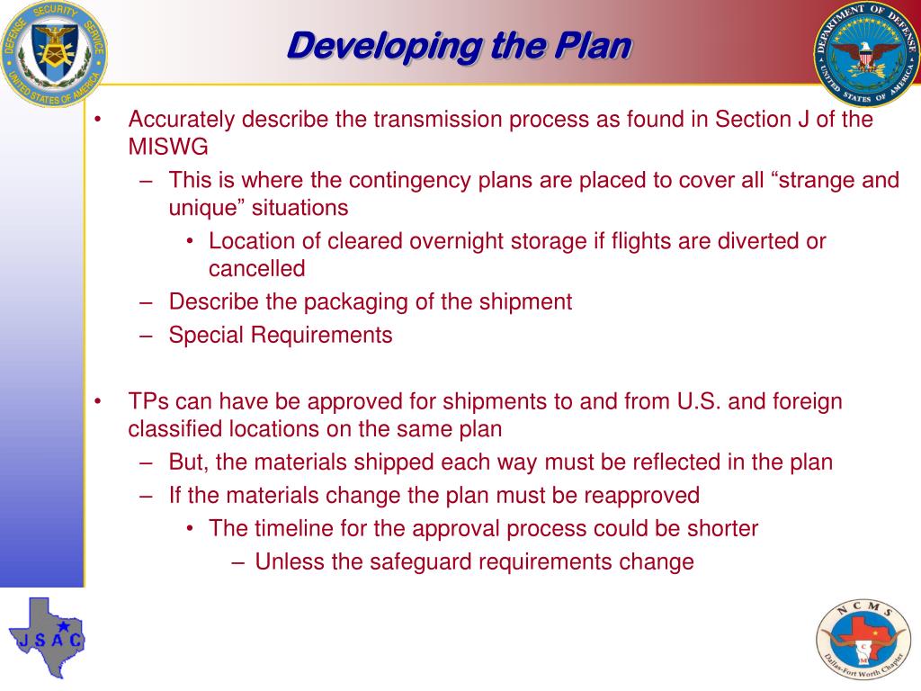 PPT - TRANSPORTATION PLANS FOR CLASSIFIED MATERIALS SHIPPED OVERSEAS ...