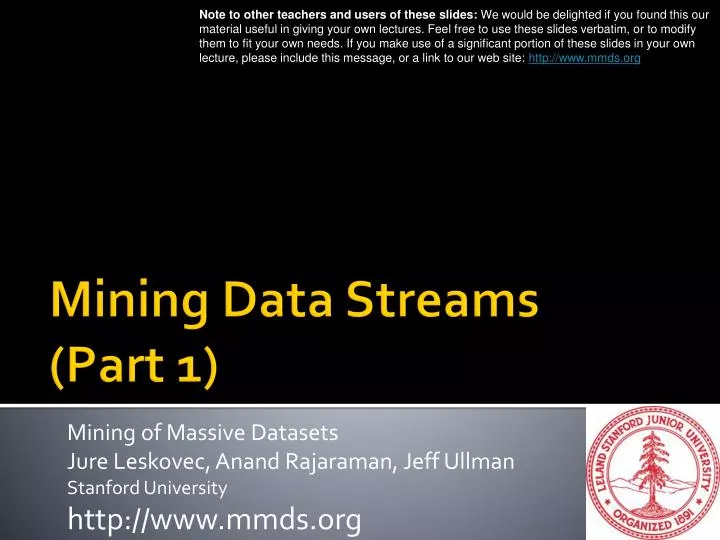 PPT - Mining Data Streams (Part 1) PowerPoint Presentation, free download - ID:4023172