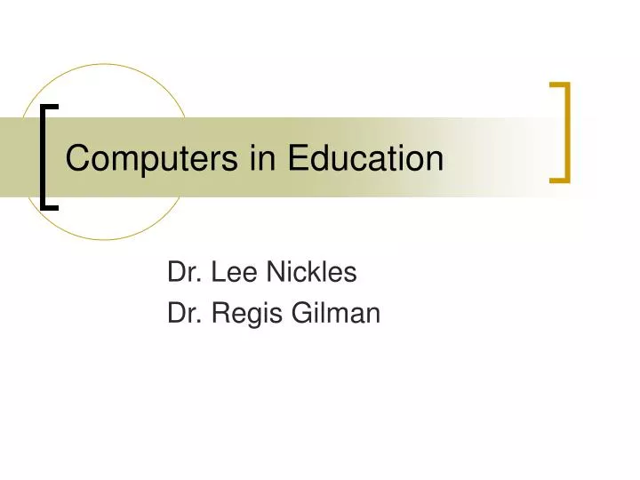 PPT - Computers in Education PowerPoint Presentation, free download ...