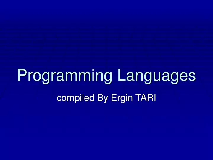 PPT - Programming Languages PowerPoint Presentation, free download - ID ...