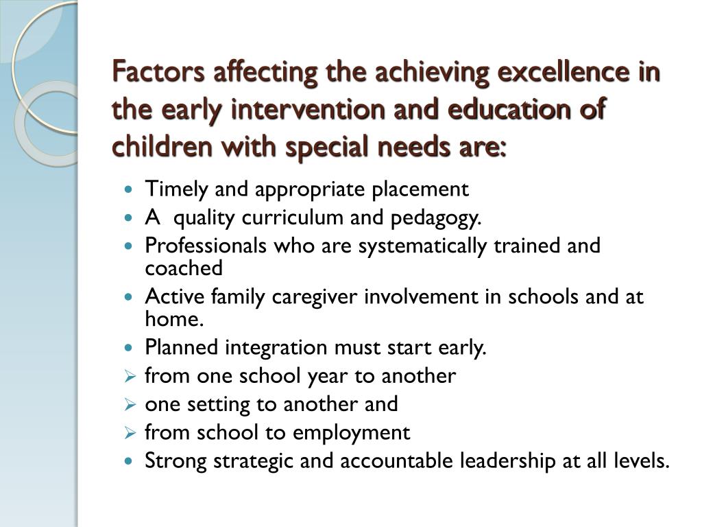 PPT - EARLY INTERVENTION AND EDUCATION FOR CHILDREN WITH SPECIAL NEEDS PowerPoint Presentation ...