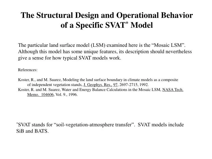 PPT - The Structural Design and Operational Behavior of a Specific SVAT ...