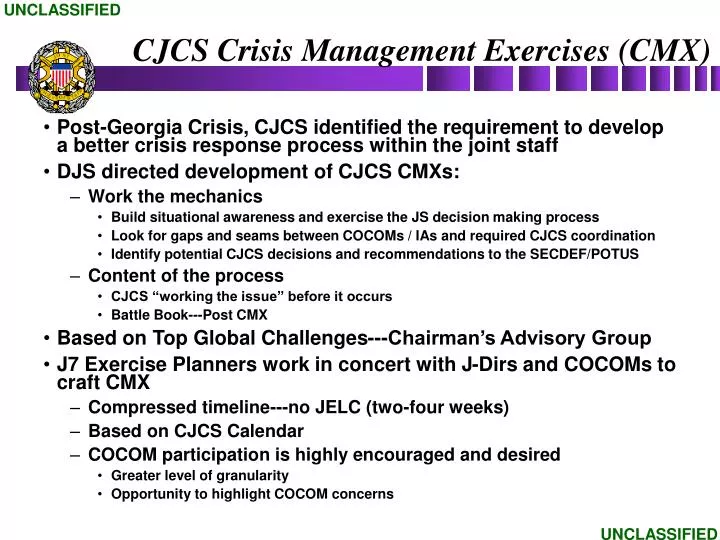 PPT - CJCS Crisis Management Exercises (CMX) PowerPoint Presentation ...
