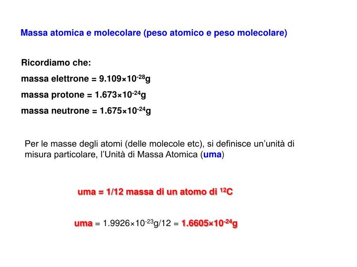 PPT - 2. Atomi, Molecole, Massa Atomica, Mole e Formule Chimiche ...