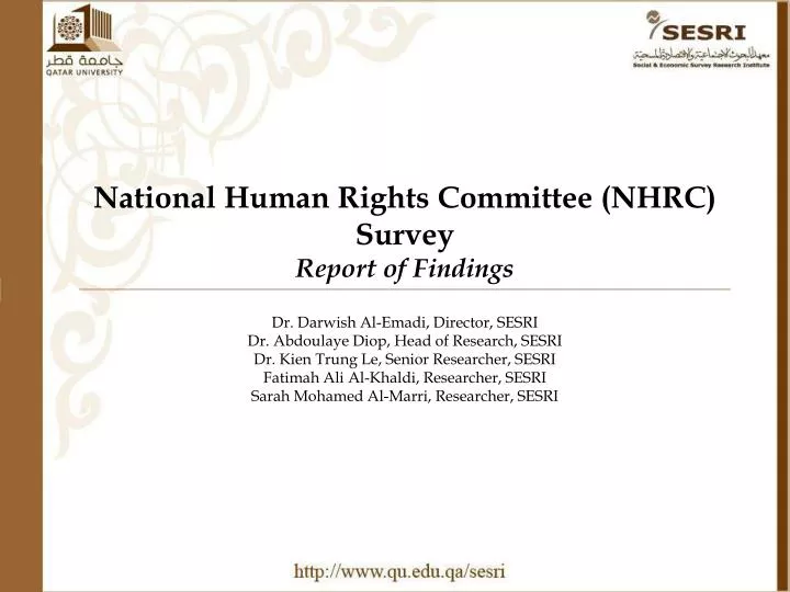 PPT - National Human Rights Committee (NHRC) Survey Report of Findings ...