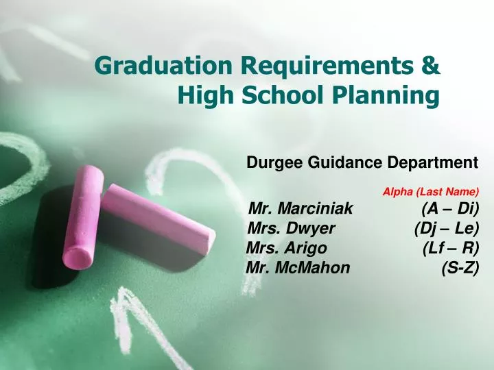 PPT - Graduation Requirements & High School Planning PowerPoint ...