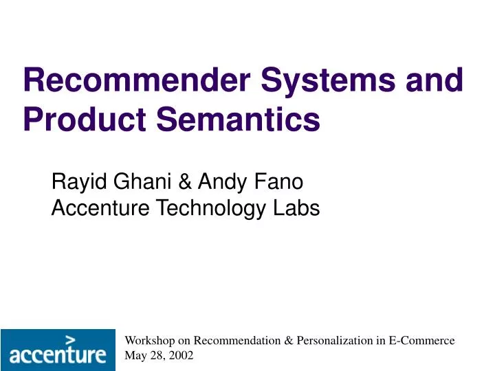 PPT - Recommender Systems and Product Semantics PowerPoint Presentation ... PPT - Recommender Systems and Product Semantics PowerPoint Presentation ...