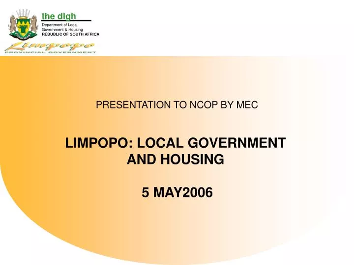 PPT - PRESENTATION TO NCOP BY MEC PowerPoint Presentation, free ...