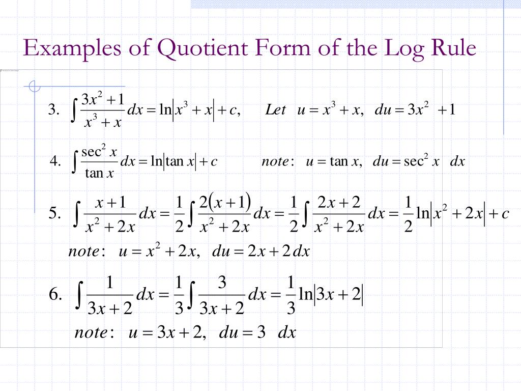 PPT 5 2 The Natural Logarithmic Function Integration PowerPoint
