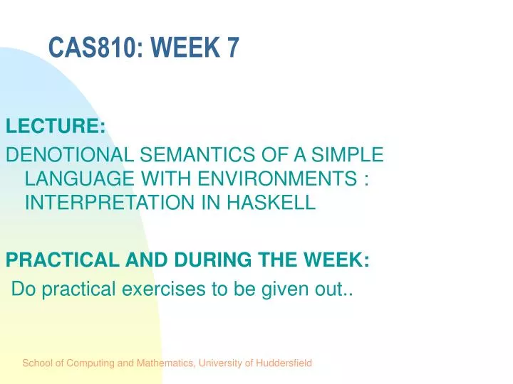PPT - CAS810: WEEK 7 PowerPoint Presentation, free download - ID:4032025