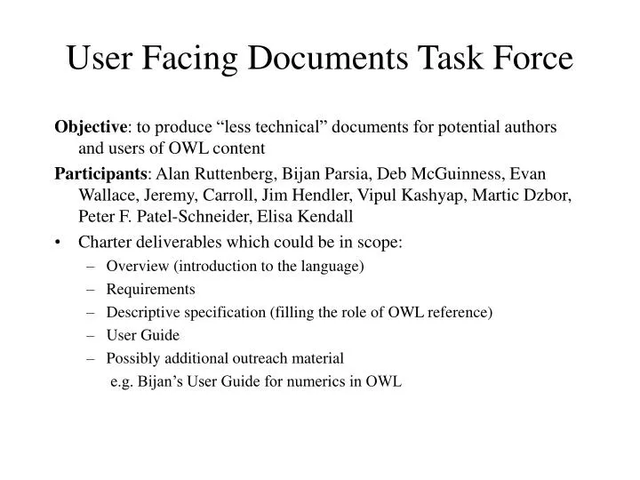 PPT - User Facing Documents Task Force PowerPoint Presentation, free ...