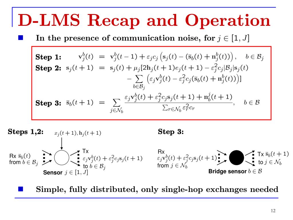 Ppt Consensus Based Distributed Least Mean Square Algorithm Using Wireless Ad Hoc Networks