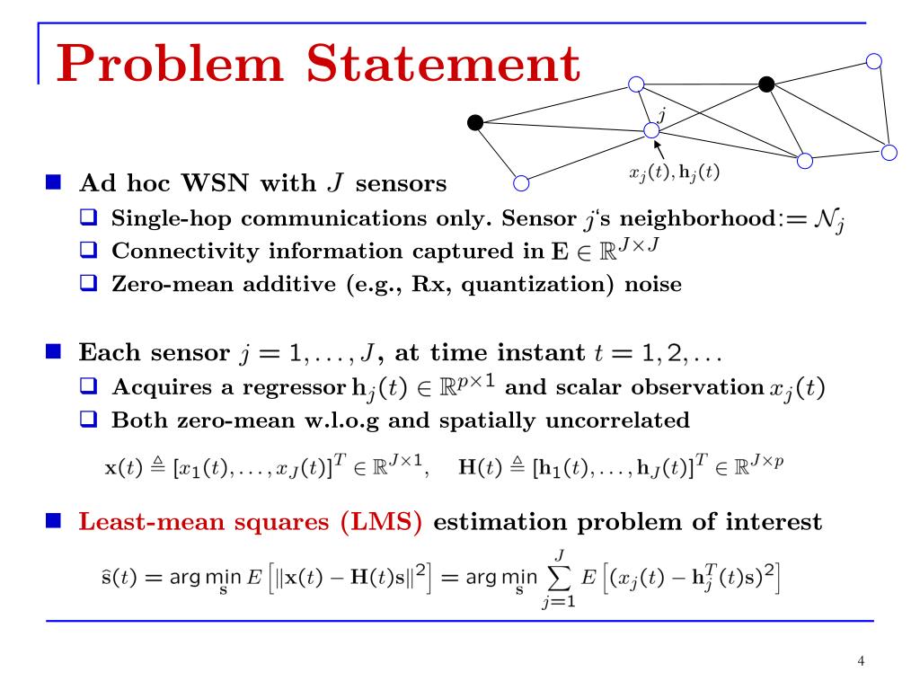 Ppt Consensus Based Distributed Least Mean Square Algorithm Using Wireless Ad Hoc Networks