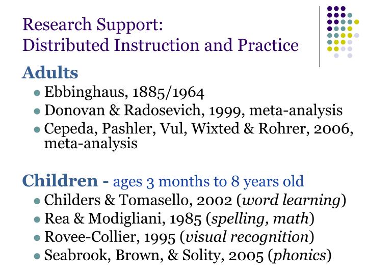 PPT - Distributed Instruction vs. Massed Instruction…… The Spacing ...