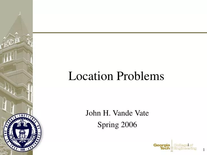 PPT - Location Problems PowerPoint Presentation, free download - ID:4033240