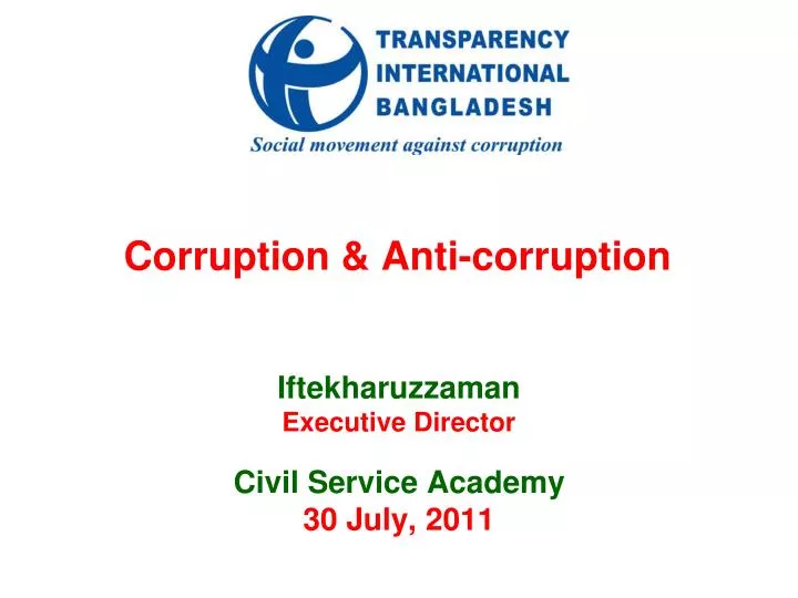 PPT - Corruption & Anti-corruption PowerPoint Presentation, free ...