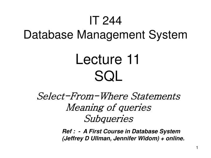 PPT - IT 244 Database Management System PowerPoint Presentation, free ...