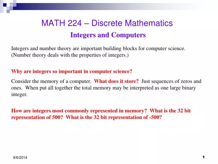 PPT - MATH 224 – Discrete Mathematics PowerPoint Presentation, free download - ID:4034011