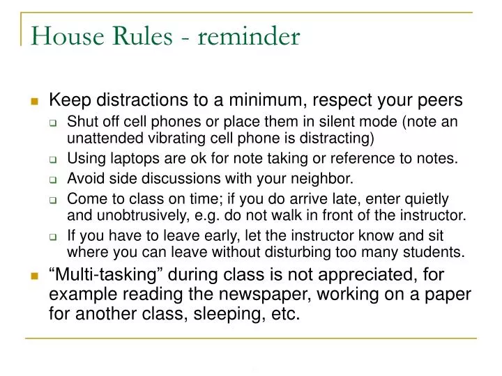 PPT - House Rules - reminder PowerPoint Presentation, free download ...