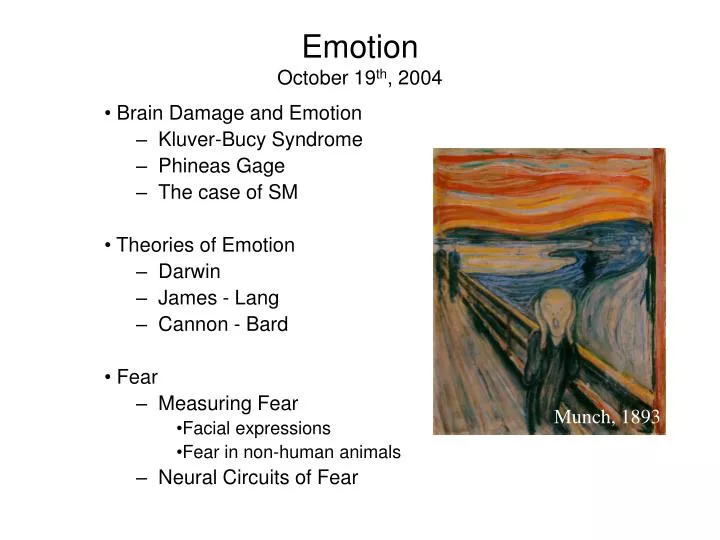 PPT - Emotion October 19 th , 2004 PowerPoint Presentation, free ...
