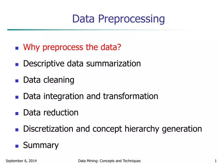 PPT - Data Preprocessing PowerPoint Presentation, free download - ID ...