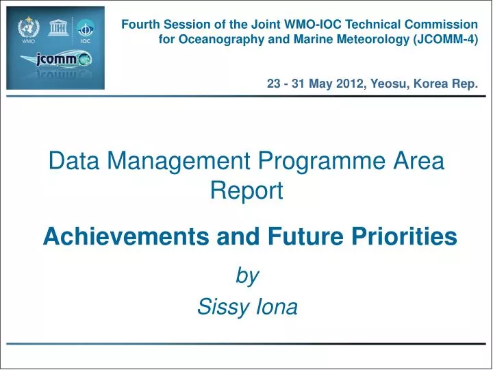PPT - Data Management Programme Area Report Achievements and Future ...