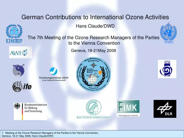 PPT - The 7th Meeting of the Ozone Research Managers of the Parties to ...