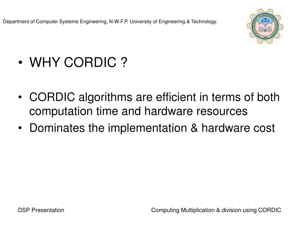 Ppt Project Presentation Computing Multiplication And Division Using Cordic In Visual Dsp 9035