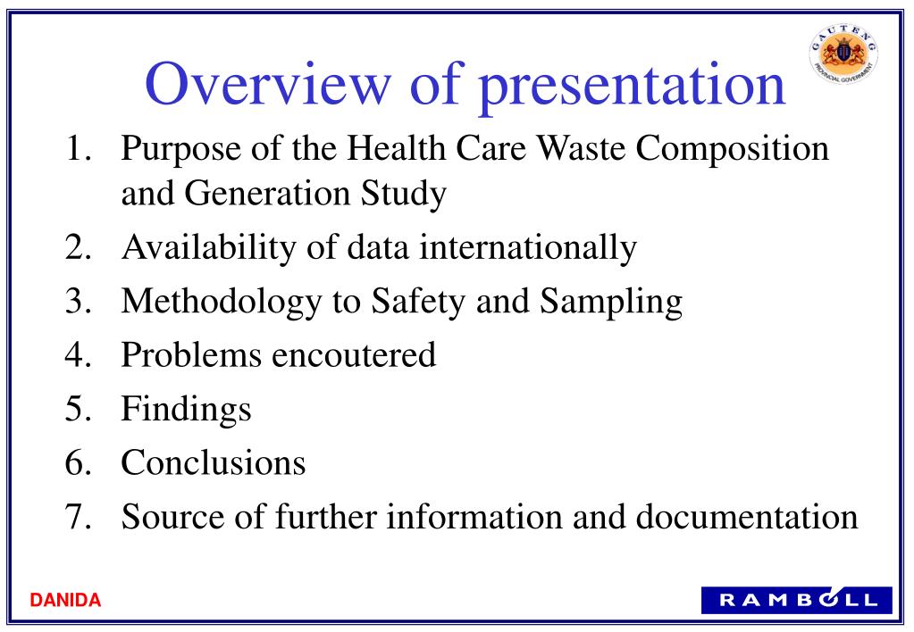 PPT - COMPOSITION AND GENERATION OF HEALTH CARE WASTE IN SOUTH AFRICA ...
