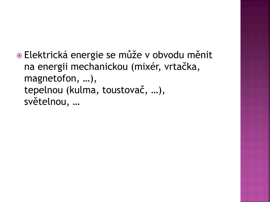 PPT - Elektrická práce, elektrická energie, výkon PowerPoint ...
