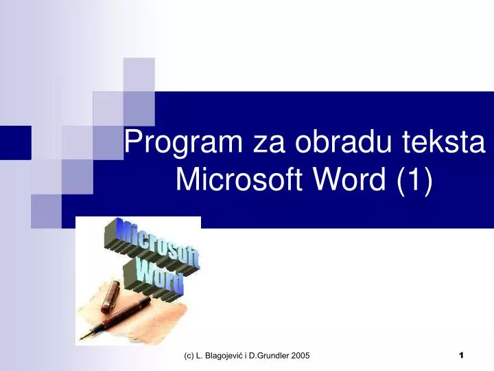PPT - Program za obradu teksta Microsoft Word (1) PowerPoint Presentation - ID:4036101