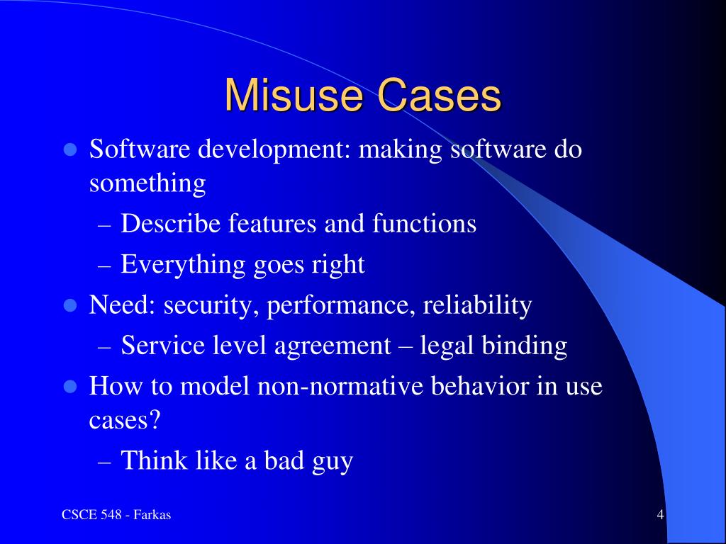 PPT - CSCE 548 Secure Software Development Use Cases Misuse Cases ... PPT - CSCE 548 Secure Software Development Use Cases Misuse Cases ...