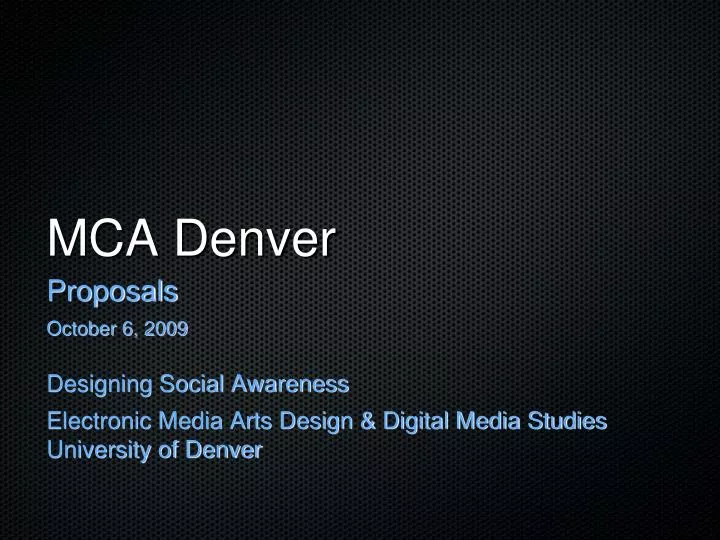 PPT - MCA Denver PowerPoint Presentation, free download - ID:4039040