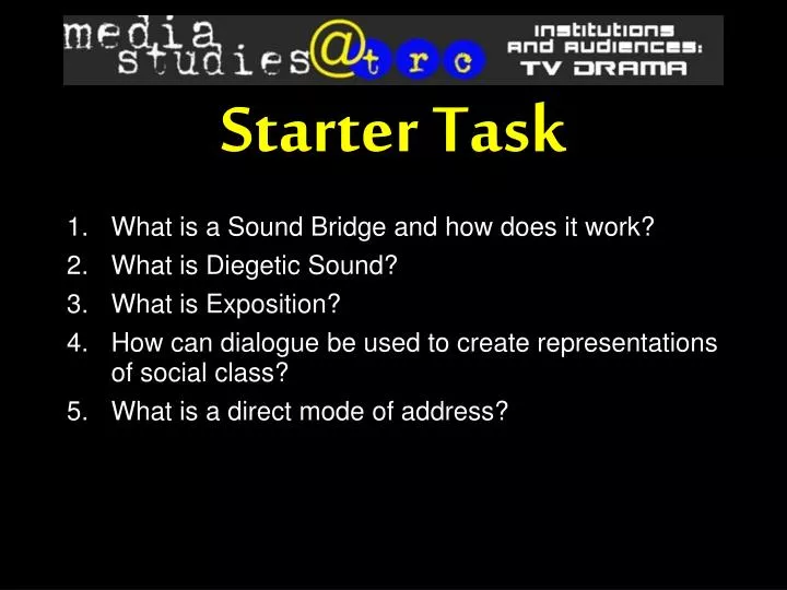 PPT - Starter Task PowerPoint Presentation, free download - ID:4039432