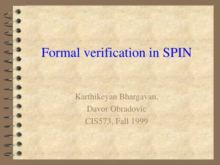 PPT - Formal verification in SPIN PowerPoint Presentation, free download - ID:4039676