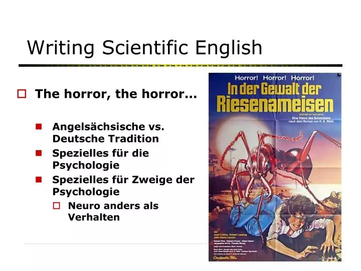 PPT - Writing Scientific English PowerPoint Presentation, free download ...